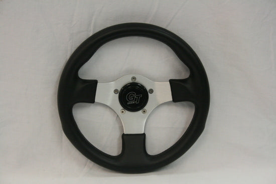 COASTAL RACKS - Golf Cart Steering Wheel - Formula 1 - Black/Silver ...